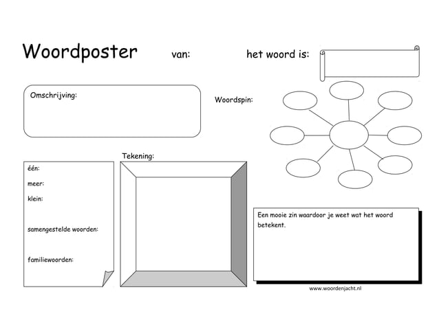 Werkblad woordenposter | DOC