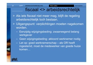 Werkkostenregeling workshop | PDF | Personal Taxes | Personal Finance