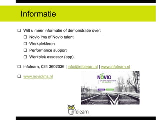 Werkplekleren en performance support infolearn | PPTX
