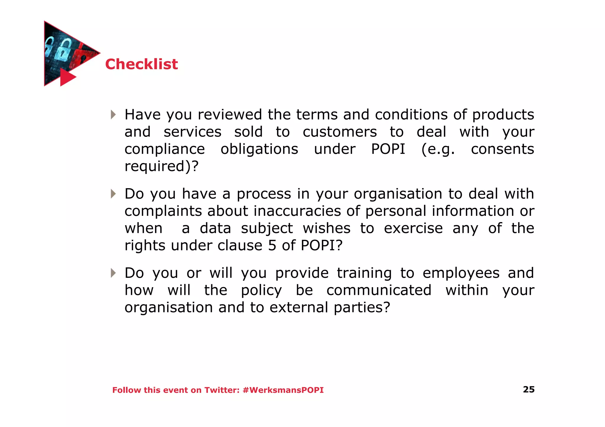 Werksmans presentations on popi | PDF