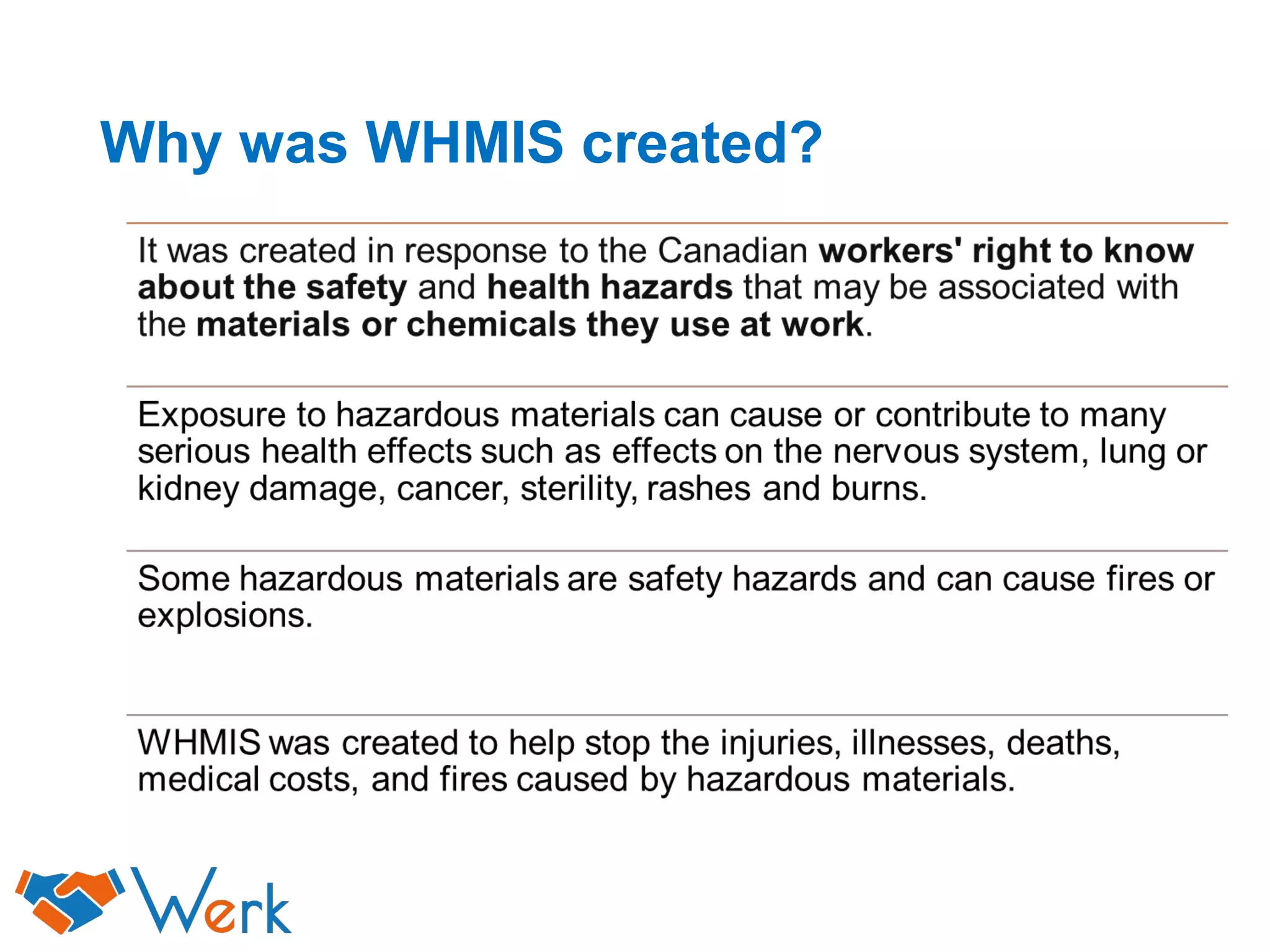 Werk WHMIS Training | PPT