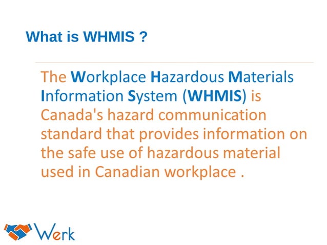 Werk WHMIS Training | PPT