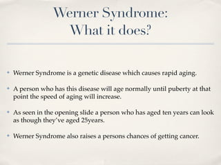 Werner Syndrome Symptoms