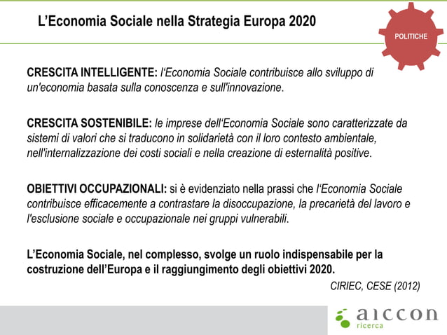 Strategia EUROPA 2020 e opportunità di finanziamento per l'economia ...