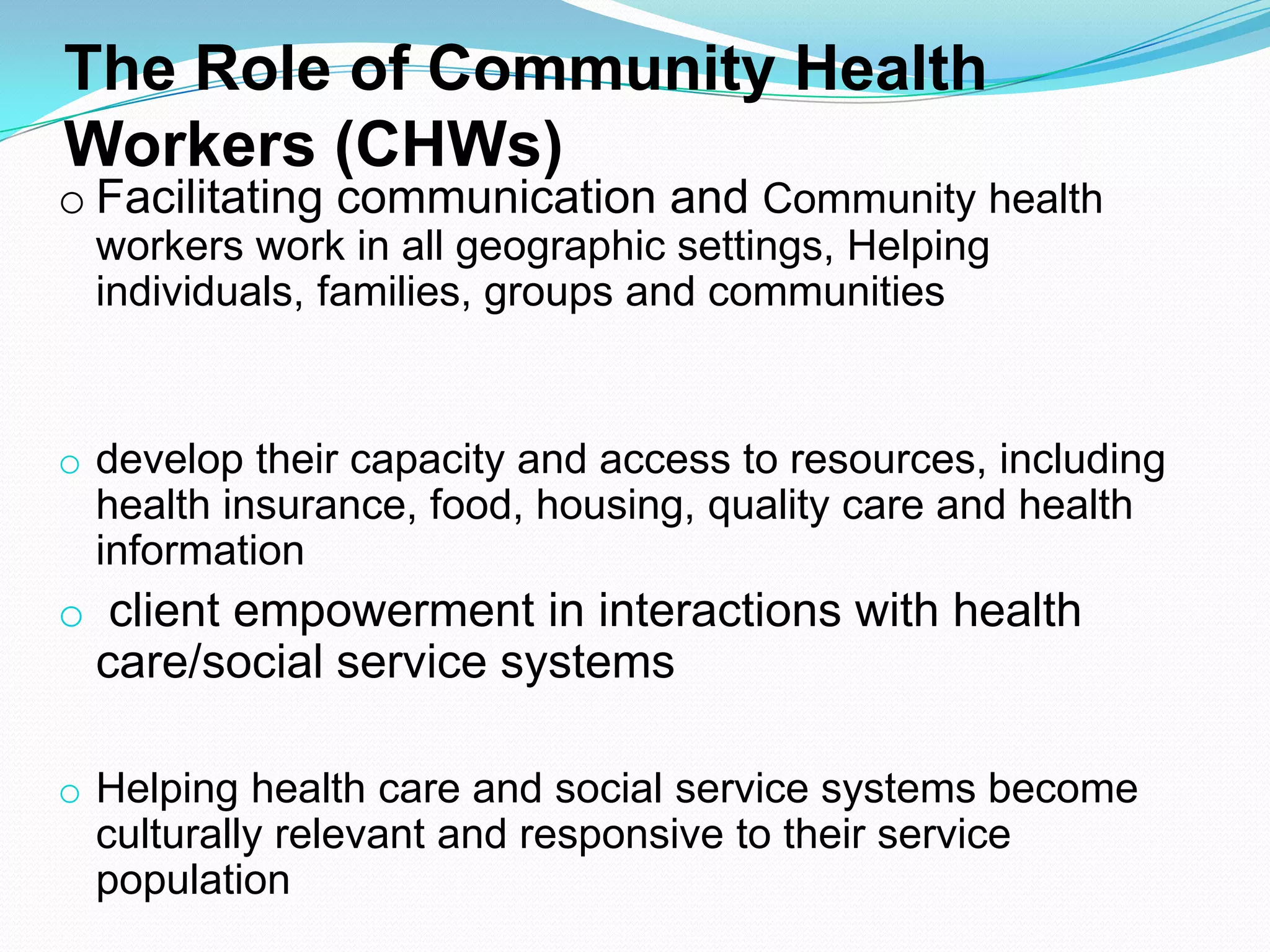 THE role of community mental health workers\ | PPTX