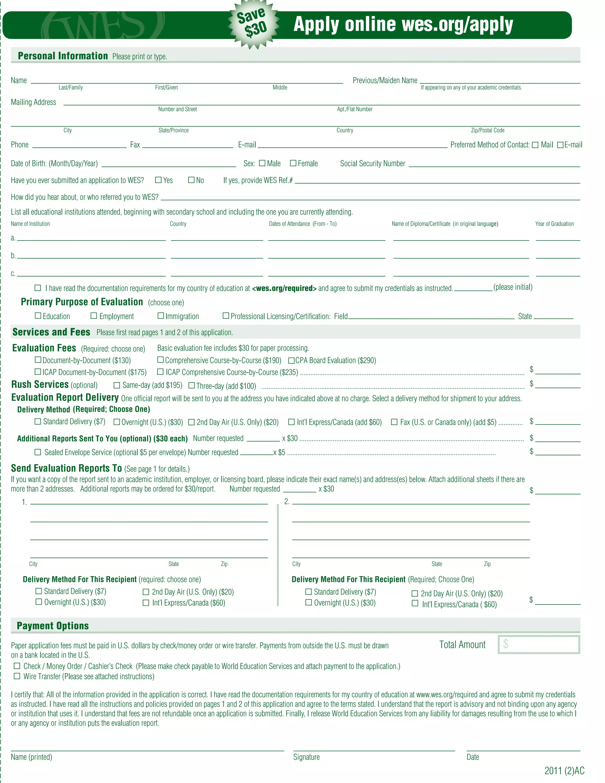 Wes application | PDF