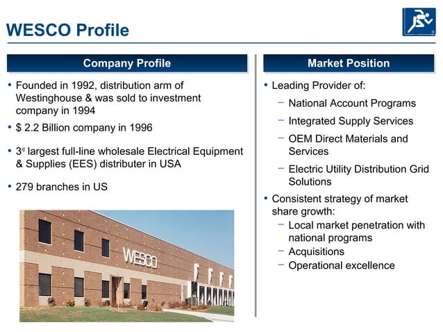 Wesco case | PPT | Mergers and Acquisitions | Business Banking & Finance