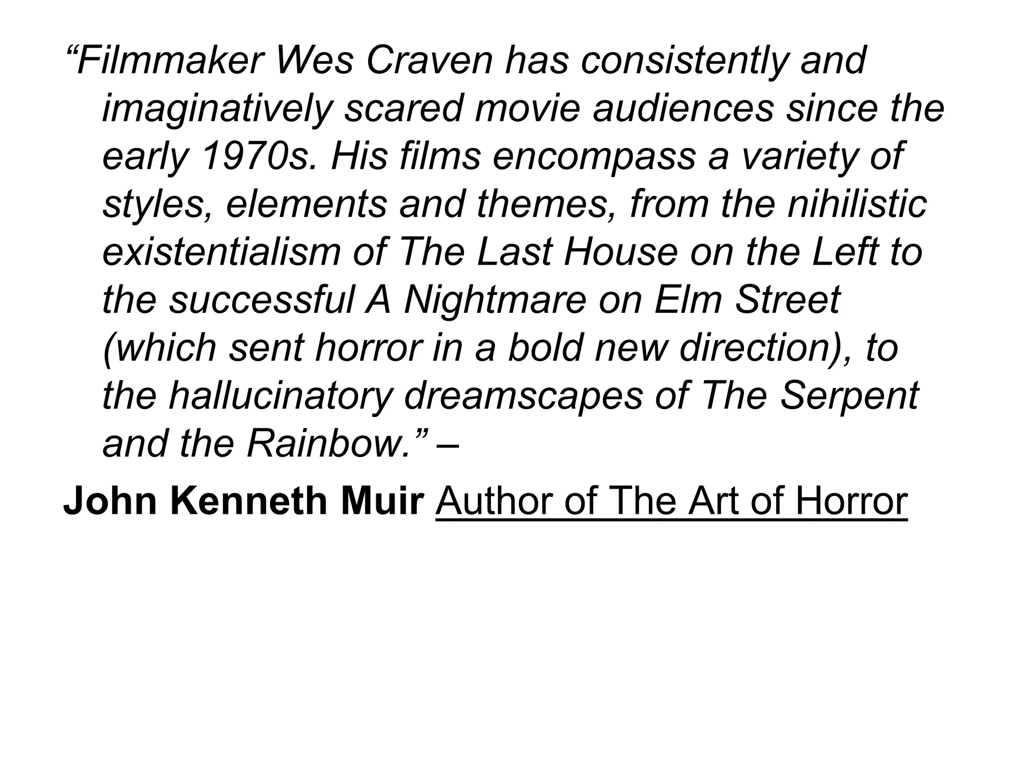 Wes craven | PPT