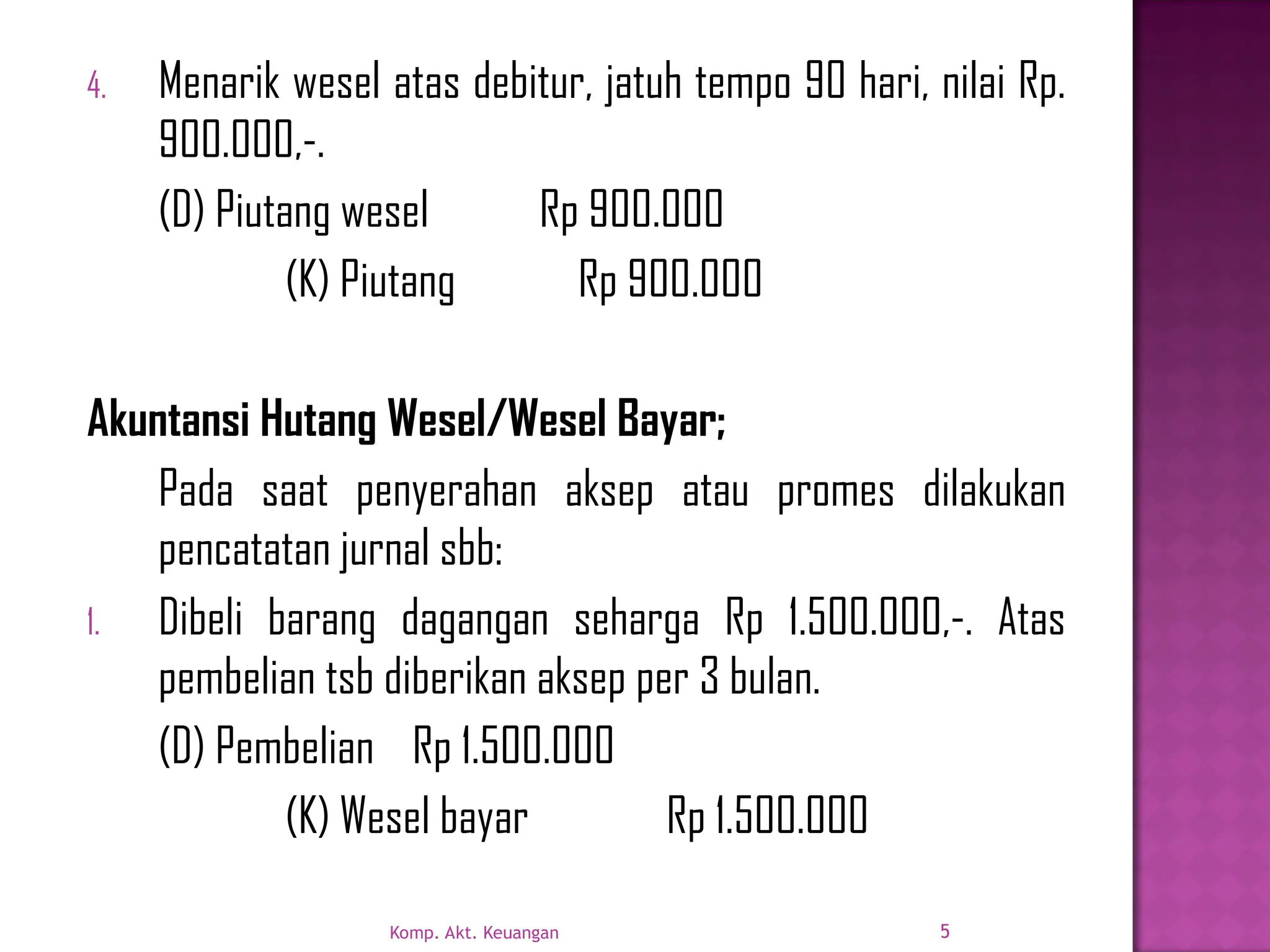 Wesel dan promes penjelasan dan contoh soal | PPT