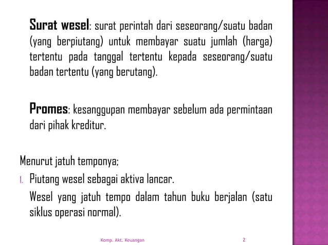 Wesel dan promes penjelasan dan contoh soal | PPT