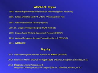 WESPAK-SE: Wetland Functional Assessment by Paul Adamus | PDF