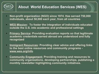 WES Queens Library presentation final | PPT | College Education | Education