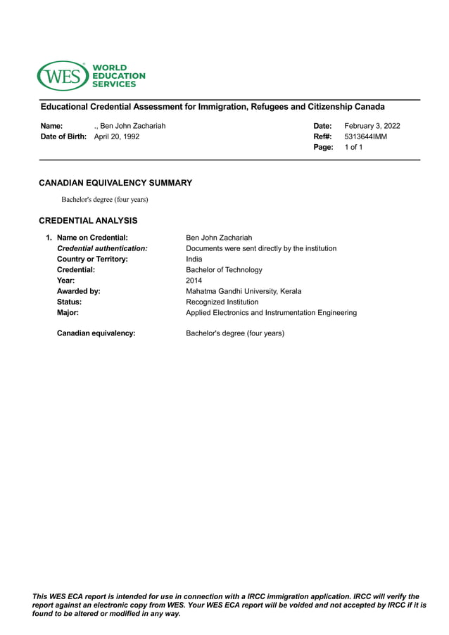Verified International Academic Qualifications | PDF