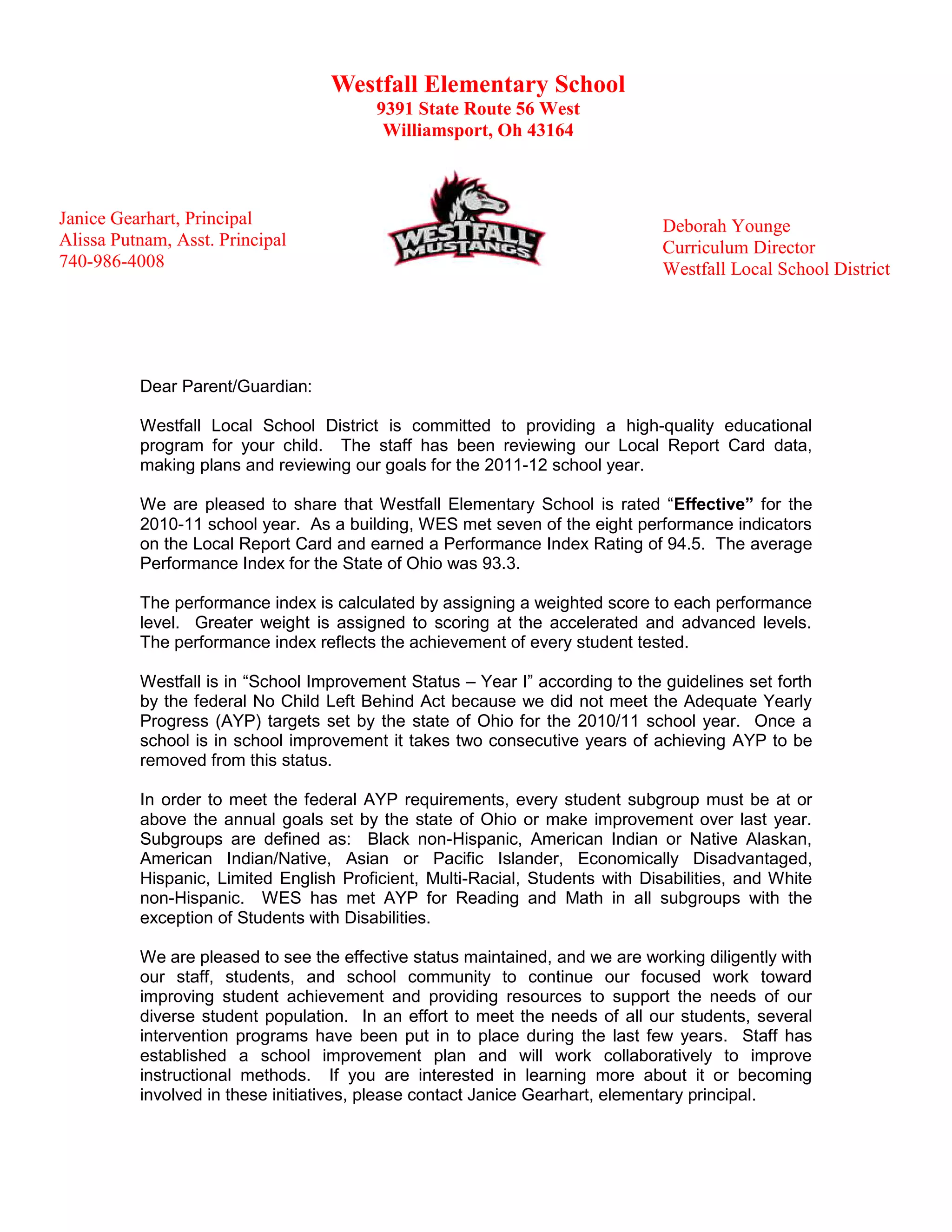 School of Choice Letter- WES | PDF