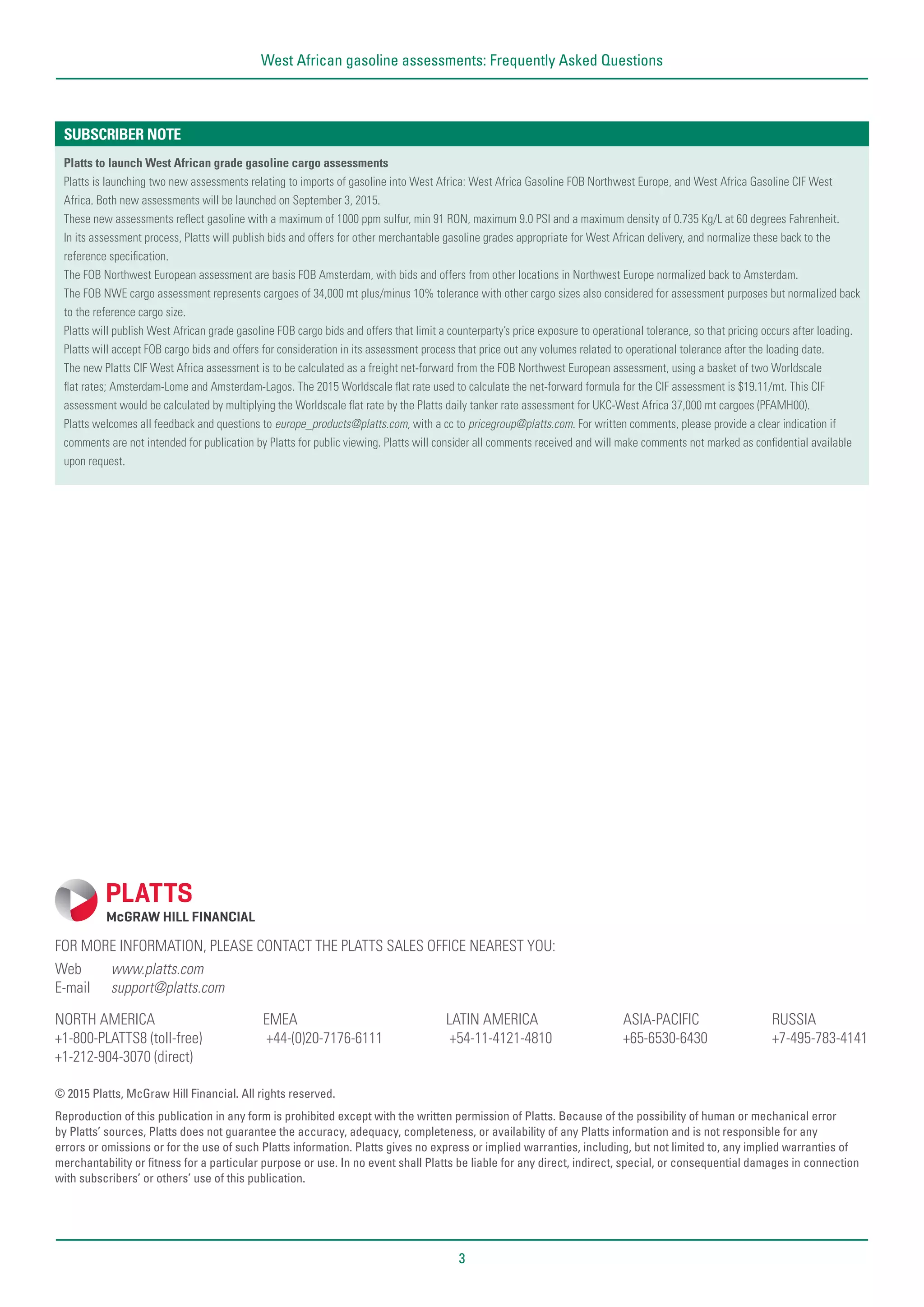 West africa-gasoline-faq Platts | PDF