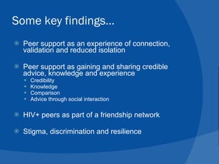 HIV+ Peer Support Evaluation Project: Positive Life (NSW) and ACON | PPT