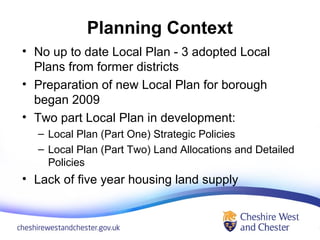 Cheshire West & Cheshire Neighbourhood Planning presentation | PPT