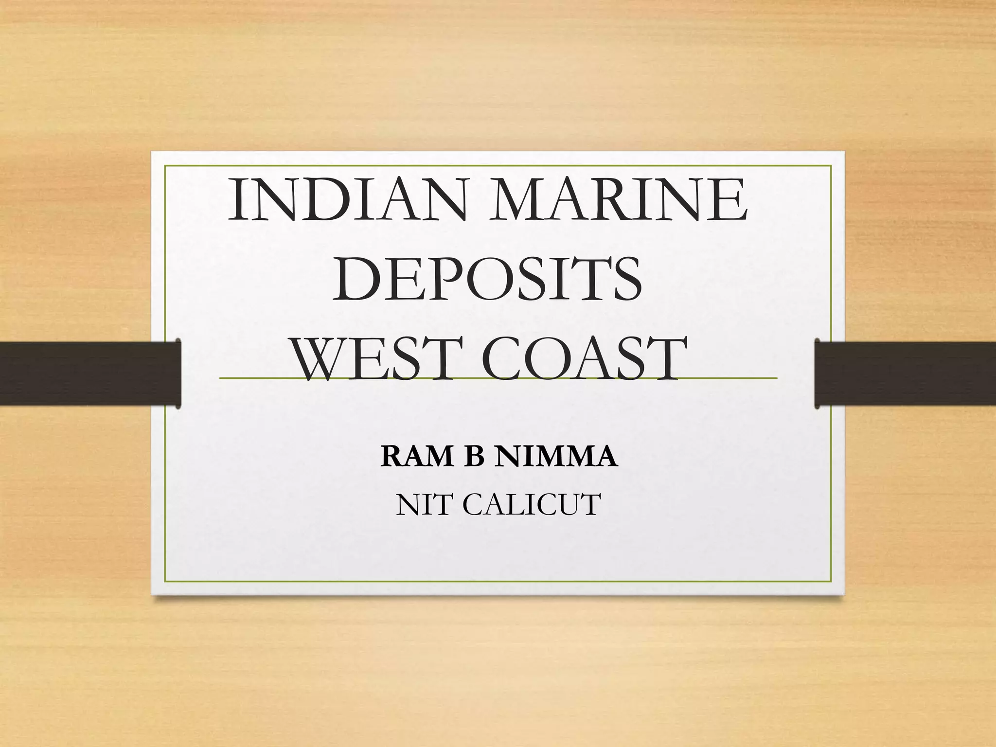Marine soil deposits _west coast | PPTX