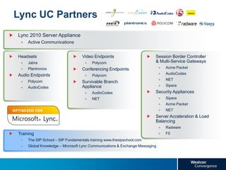 Westcon Convergence Microsoft Lync Value Proposition | PPT