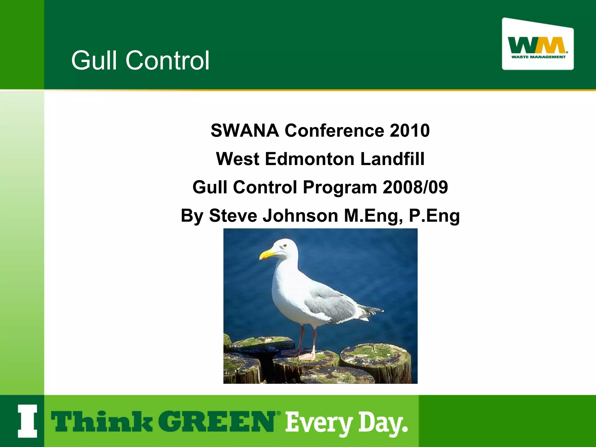 West edmonton landfill gull control program 2008 2009 | PPT