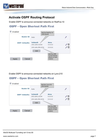 Westermo WeOS Multicast Tunneling | PDF