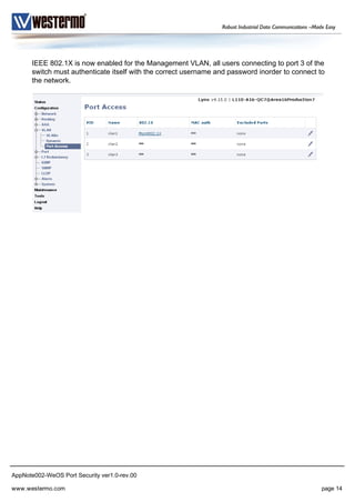 Westermo WeOS port security | PDF | Information and Network Security ...
