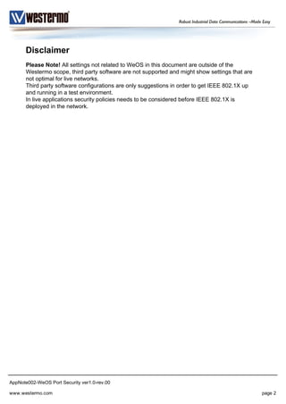 Westermo WeOS port security | PDF | Information and Network Security ...