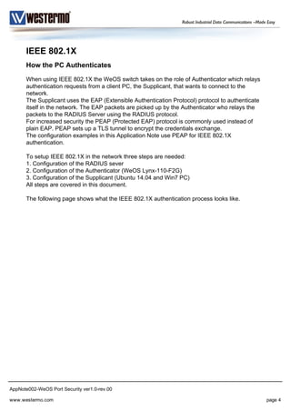 Westermo WeOS port security | PDF | Information and Network Security ...