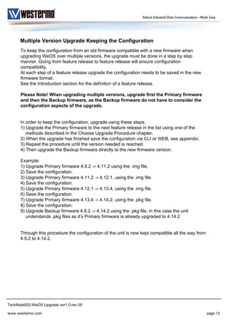 Westermo an weos_upgrade_v1_0 | PDF | Operating Systems | Computer ...