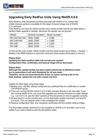 Westermo an weos_upgrade_v1_0 | PDF | Operating Systems | Computer ...