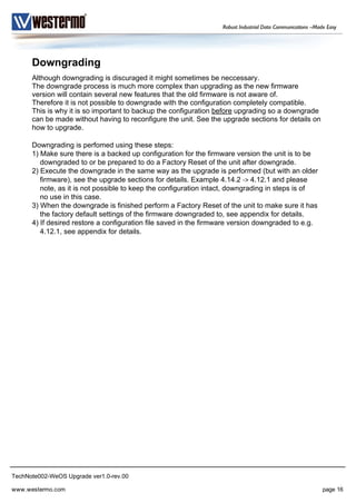 Westermo an weos_upgrade_v1_0 | PDF | Operating Systems | Computer ...