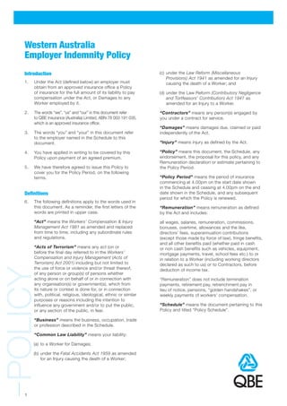 Western australian employer indemnity policy-RentCover | PDF