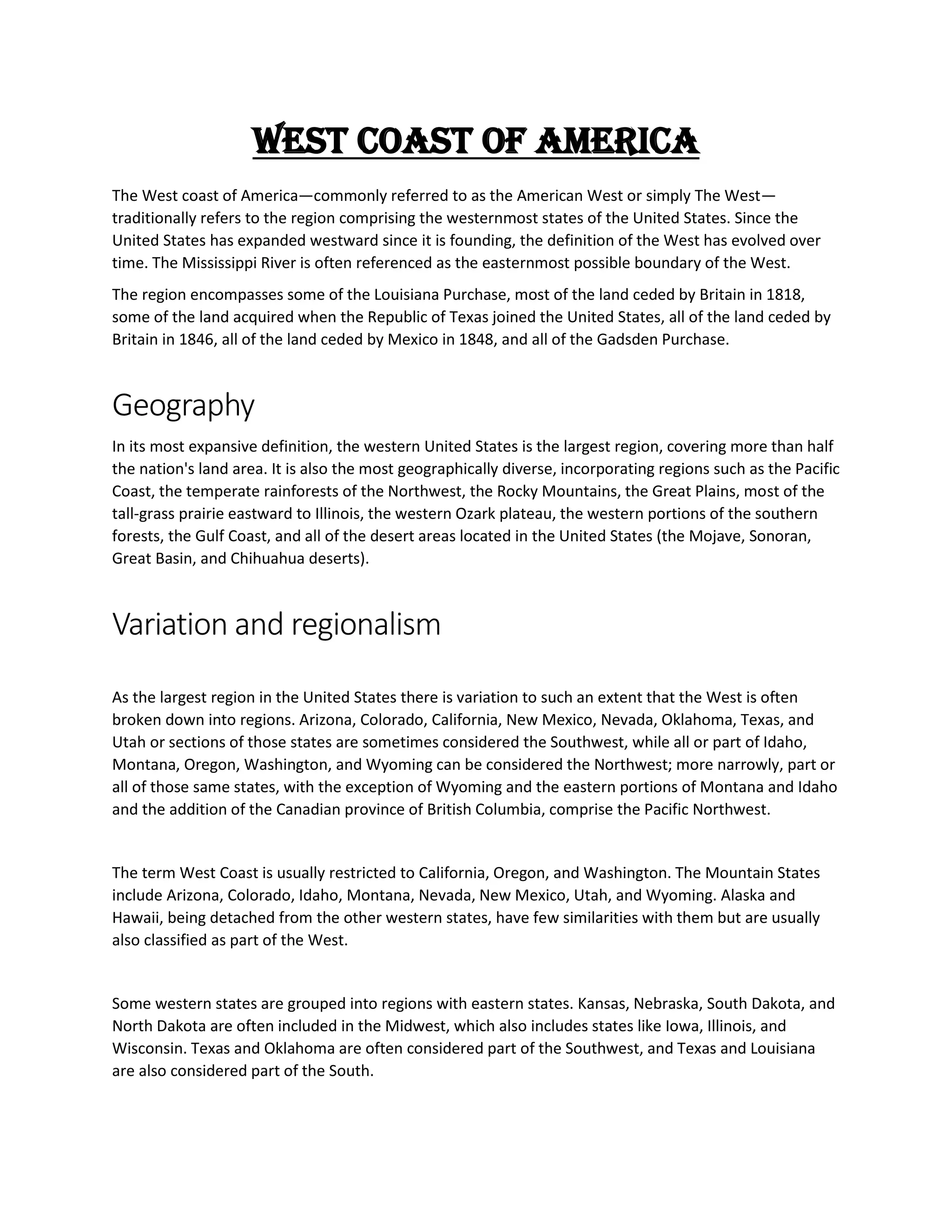 Western united-states | PDF