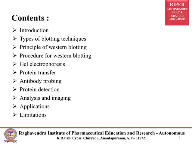 Western Blotting Technique. | PPTX | Chemistry | Science