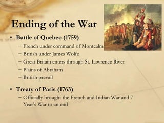 The French and Indian War | PPTX | North America Travel | Travel Locations