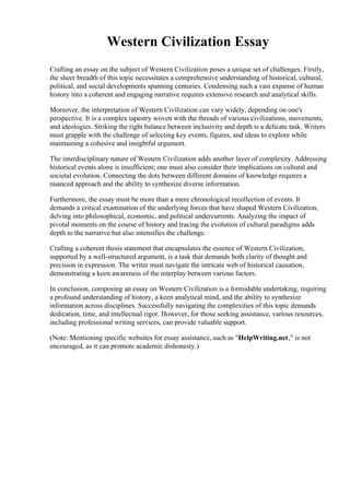 Western Civilization Essay.pdf | Homework and Study | Education