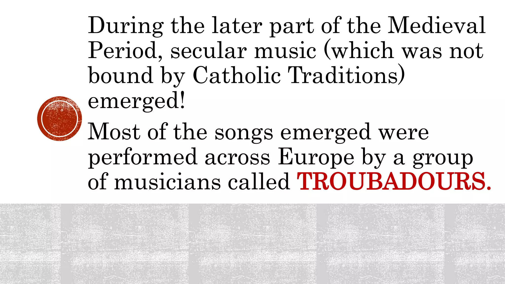 Medieval Era Music - Grade 9 1st Quarter Western Classical Music | PPTX