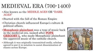 Medieval Era Music - Grade 9 1st Quarter Western Classical Music | PPTX