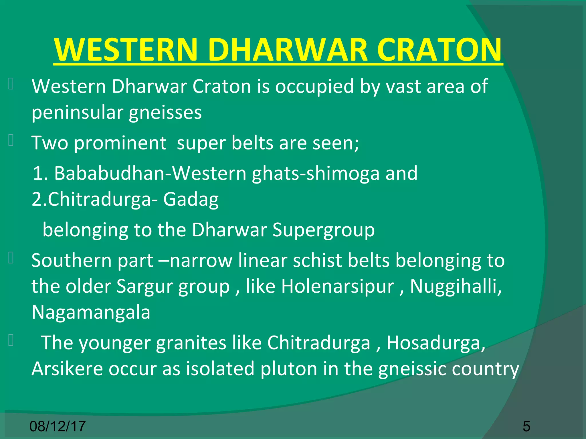 Western dharwar craton | PPT