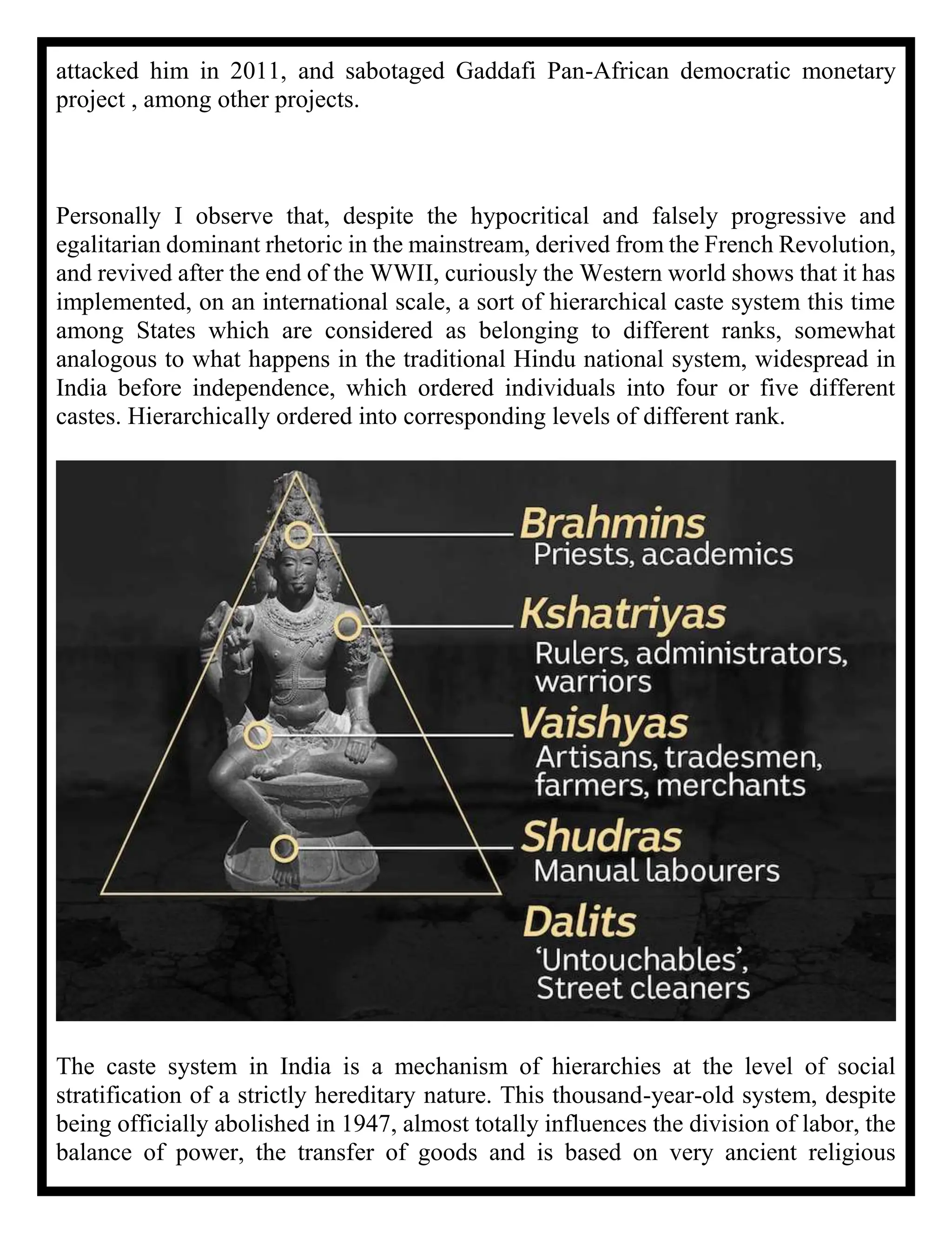 Western Double Standards And Its International State Caste System (Of ...