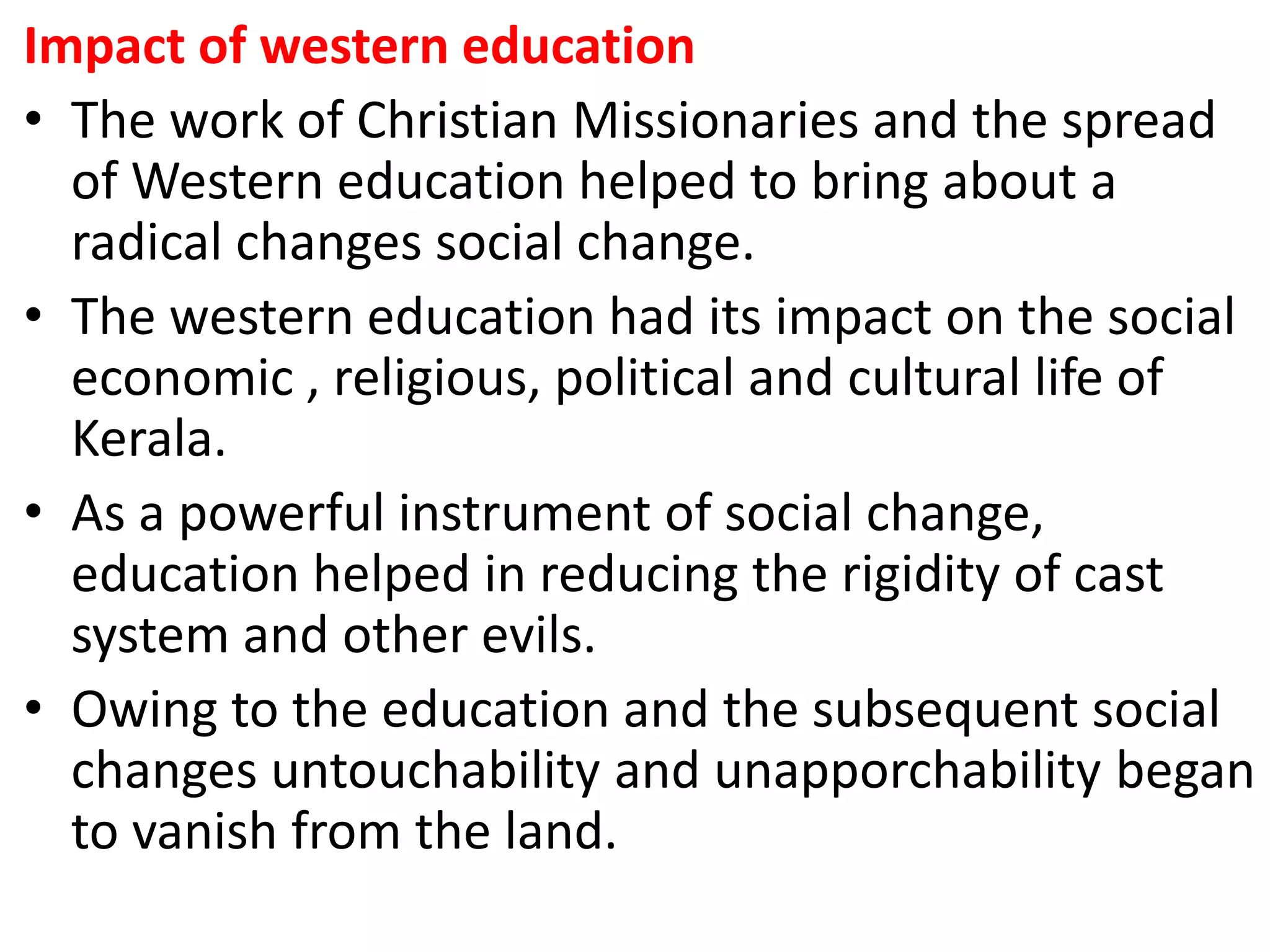 WESTERN EDUCATION (in Kerala). | PPTX