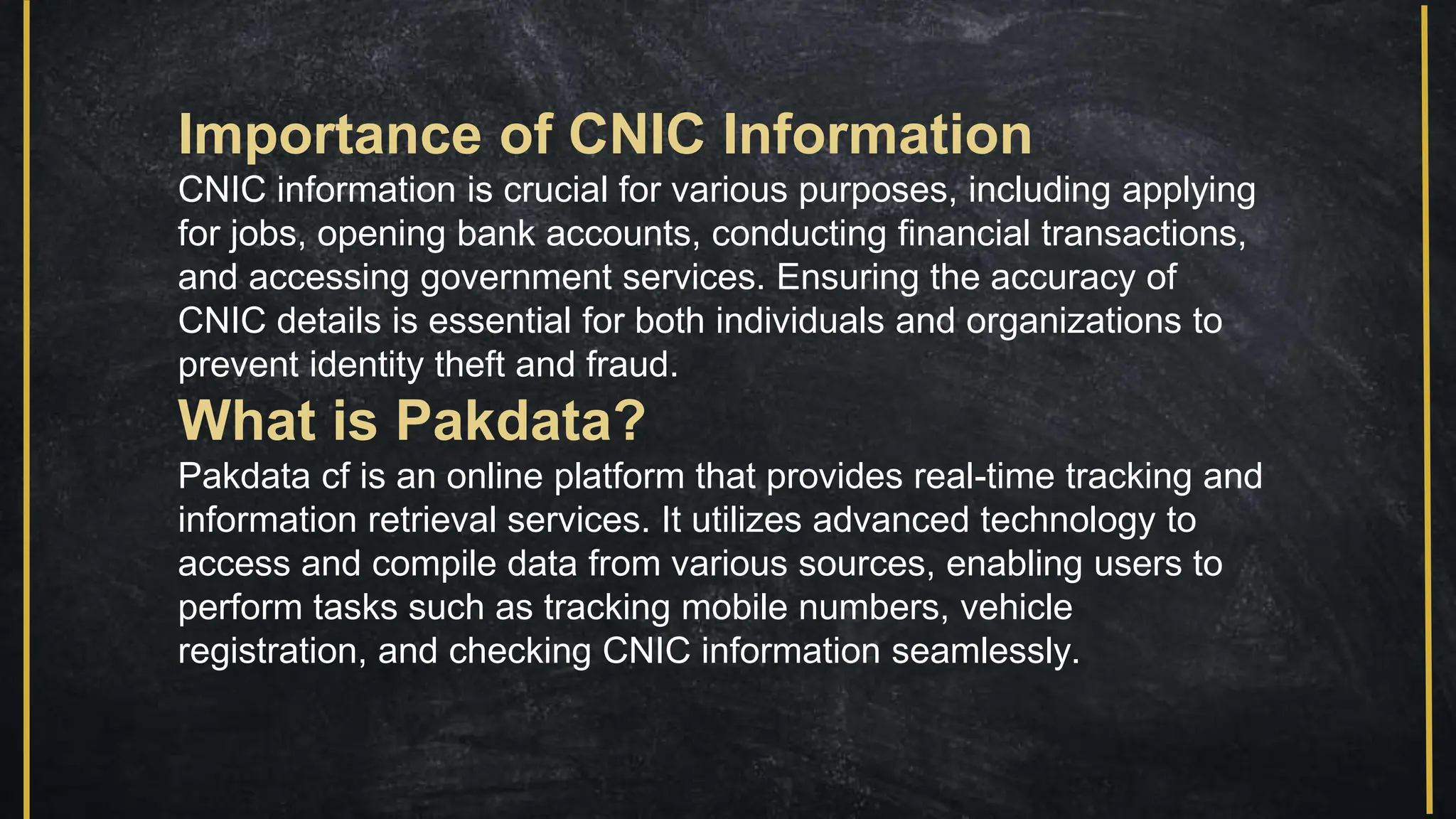 How to Check CNIC Information Online with Pakdata cf | PPTX