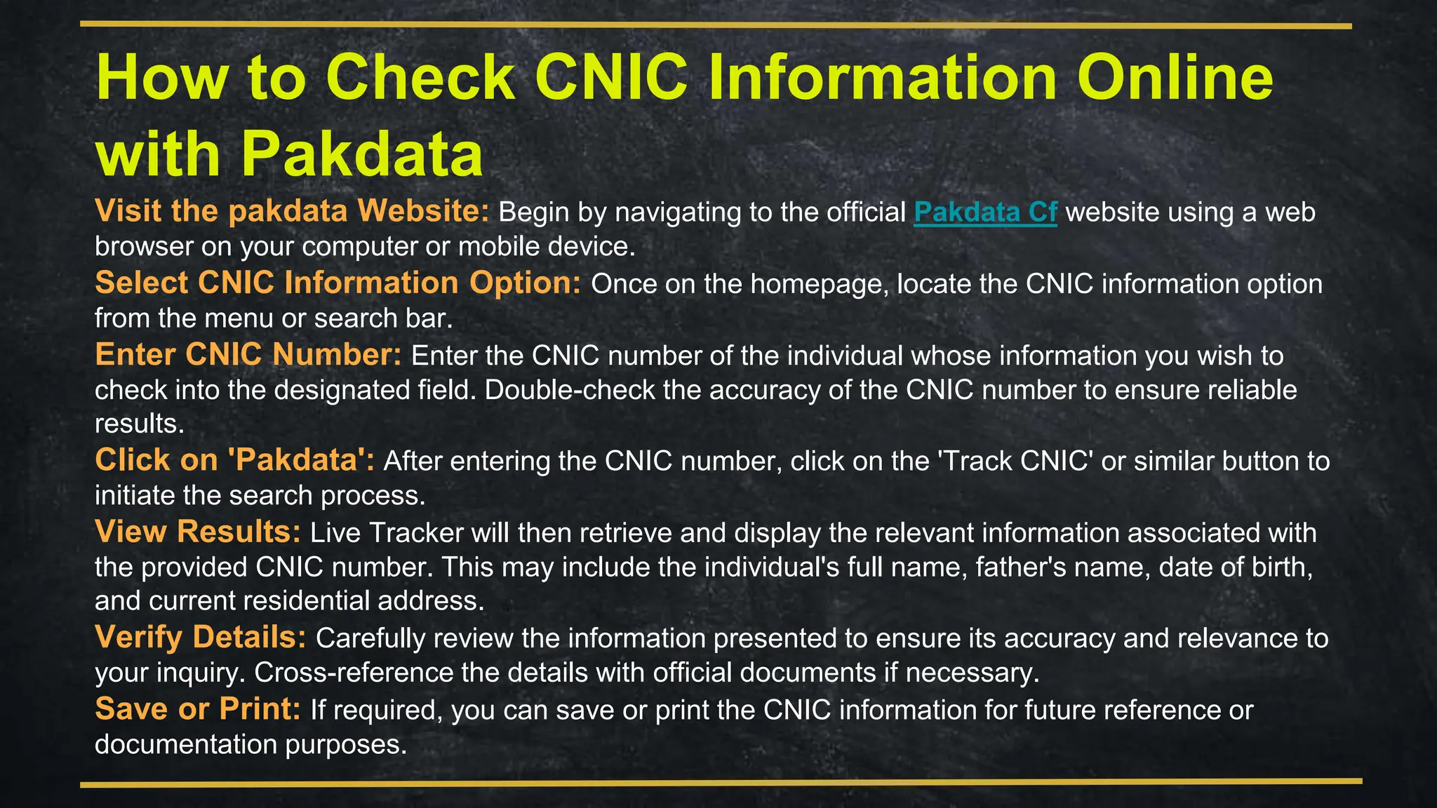 How to Check CNIC Information Online with Pakdata cf | PPTX