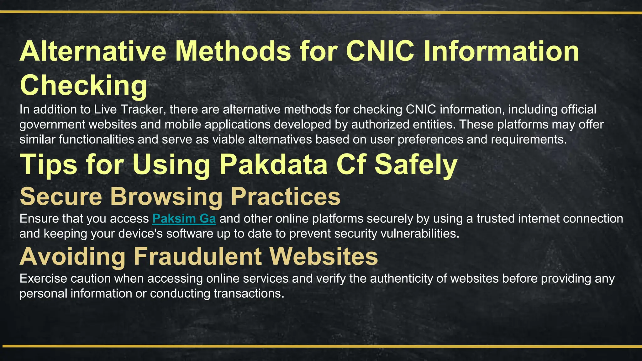 How to Check CNIC Information Online with Pakdata cf | PPTX