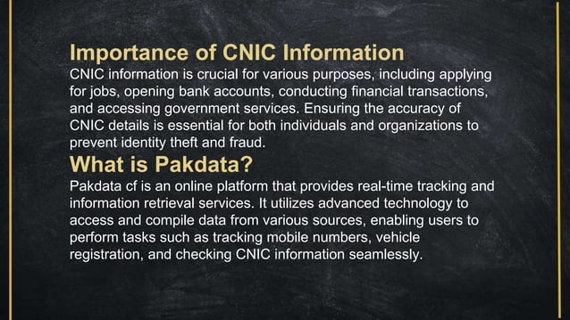 How to Check CNIC Information Online with Pakdata cf | PPTX