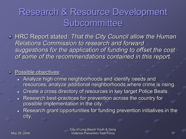 City of Long Beach Youth and Gang Violence Prevention Task Force | PPT