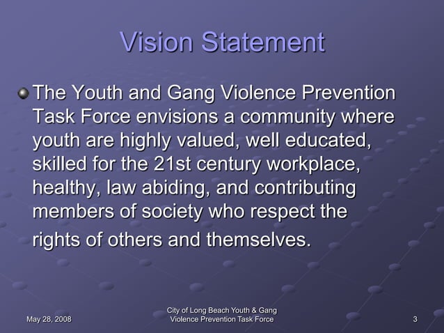City of Long Beach Youth and Gang Violence Prevention Task Force | PPT