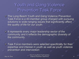 City of Long Beach Youth and Gang Violence Prevention Task Force | PDF