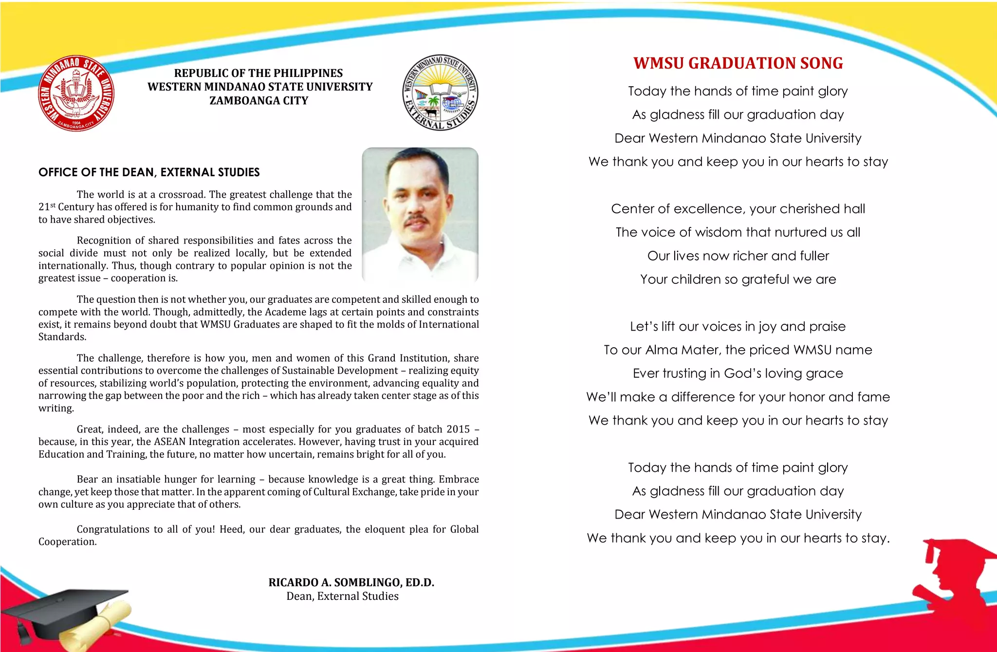 Western Mindanao State University Graduation Programme 2015 | PDF
