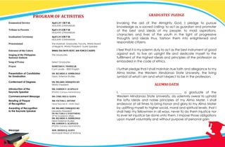 Western Mindanao State University Graduation Programme 2015 | PDF